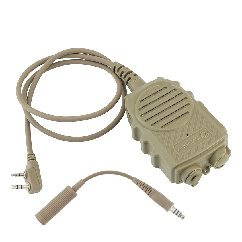 TS TAC-SKY Tactical Handheld Microphone PTT K 2 Pin Plug for 7.00mm Pl