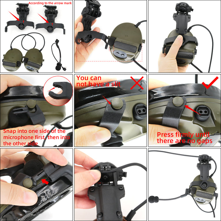TAC-SKY C3 Tactical Headset Helmet Rail Adapter Version Noise Cancelli ...
